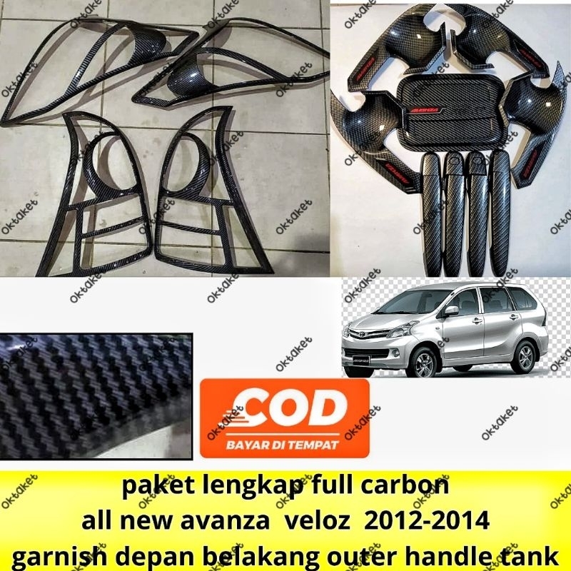 Jual paket lengkap all new Avanza Xenia Veloz 2012 2013 2014 Carbon Garnish depan belakang outer ...