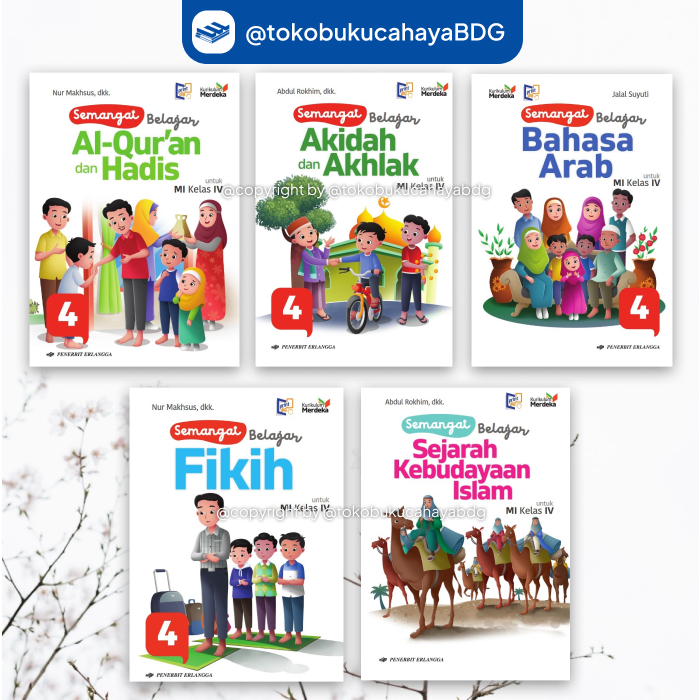 Jual Buku MI KELAS 4 K Merdeka Erlangga Madrasah Ibtidaiyah Fiqih Bahasa Arab Akidah Akhlak ...