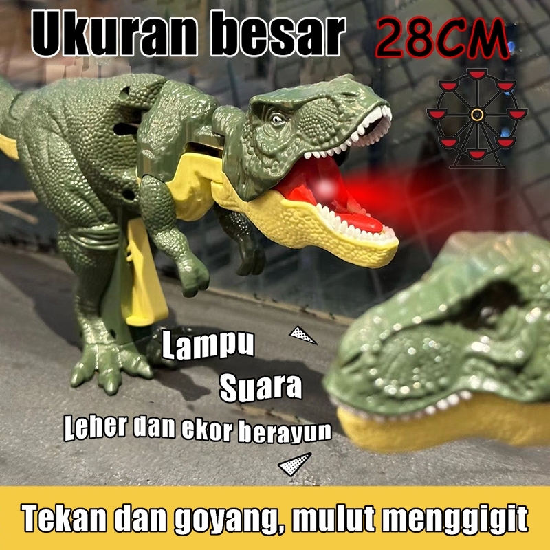 Jual Mainan Dinosaurus Viral Tekan Anak Dino Suara dan Lampu Sha Sha ...