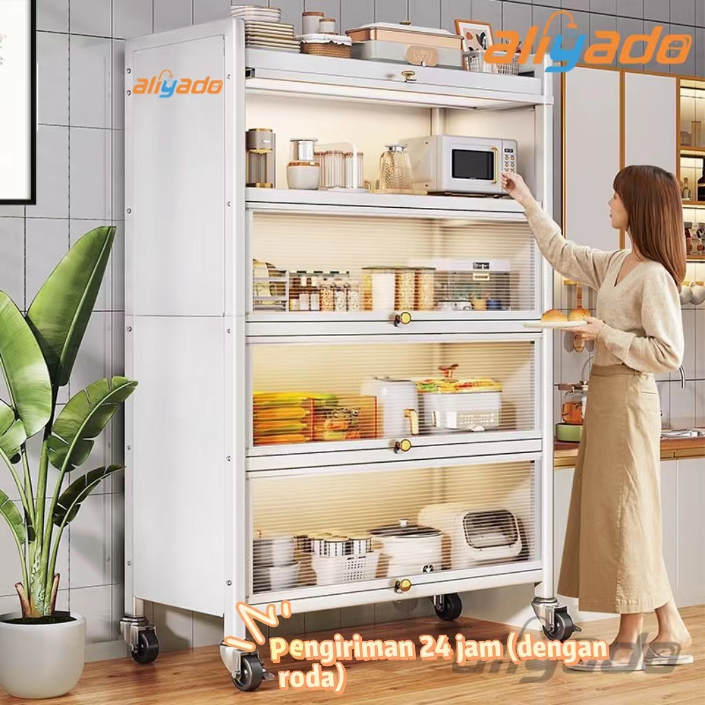 Jual Rak Dapur Lemari Piring Rak Lemari Dapur Oven Microwave berdiri di ...