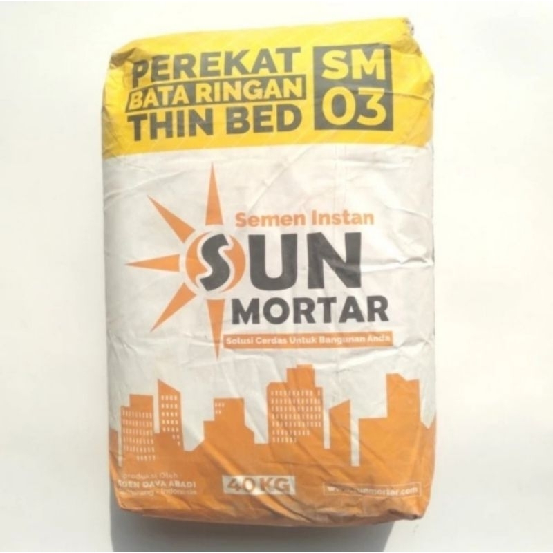 Jual Sun Mortar SM03 Perekat Bata Ringan Thin Bed 20 kg | Shopee Indonesia