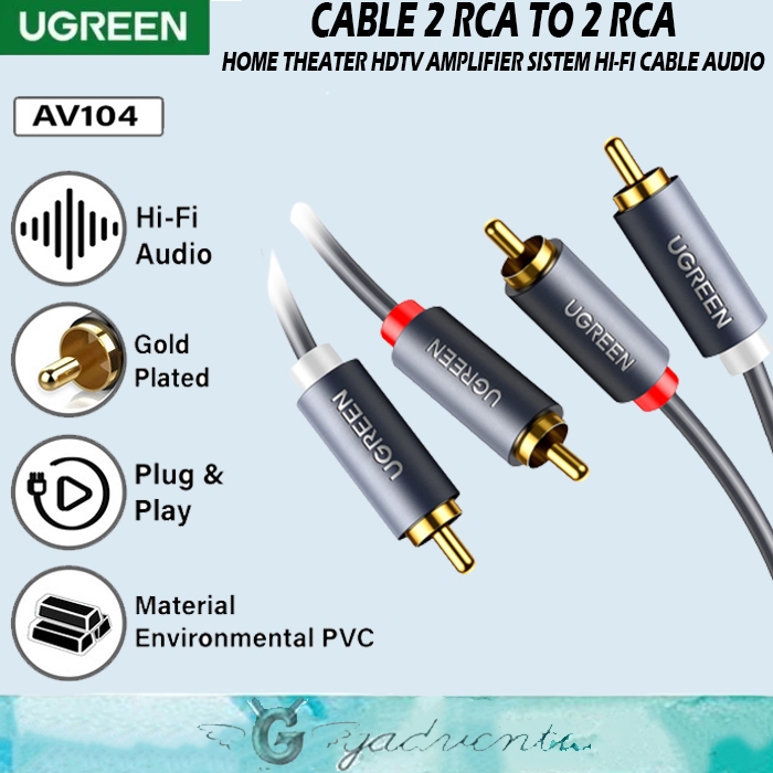 Jual UGREEN Colokan Kabel Converter Aux RCA to RCA Cable Audio DVD TV ...