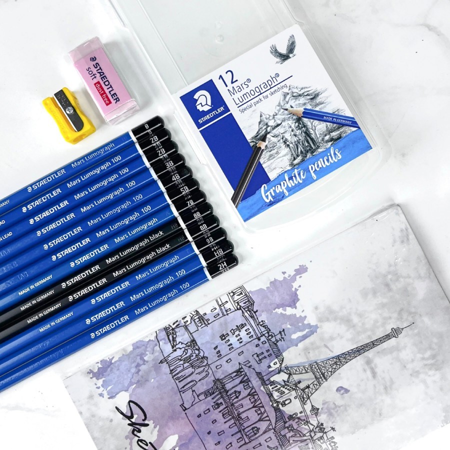 Jual Stationery Haul - Paket Alat Pensil Staedtler Sketsa Pro Free Buku ...