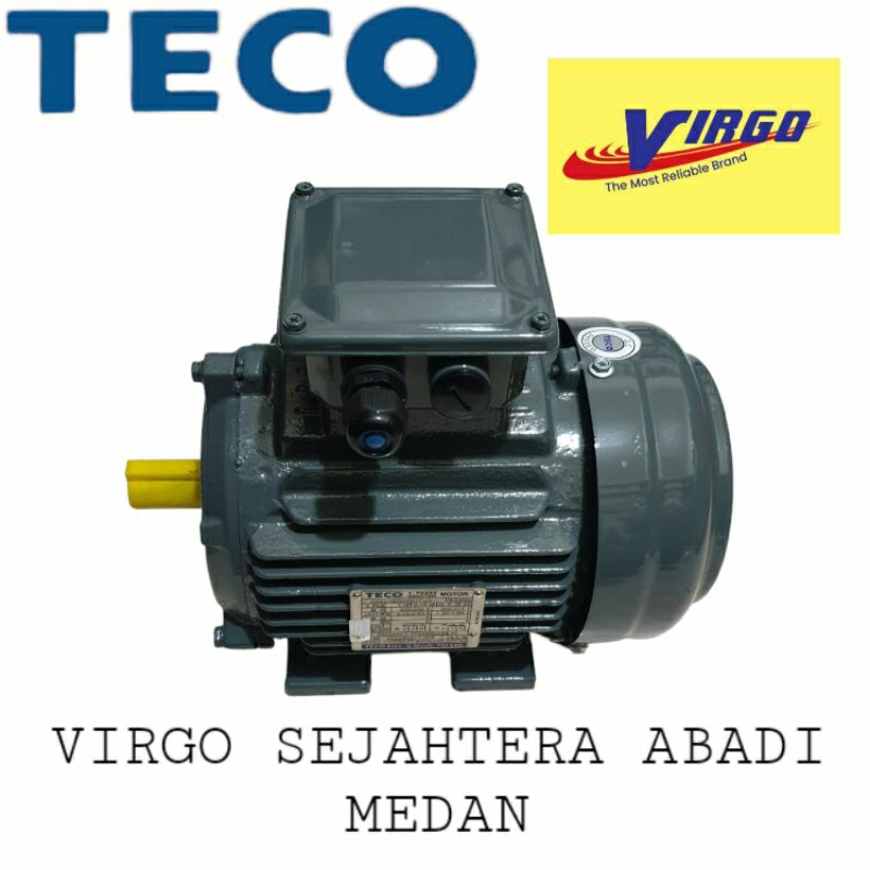 Jual TECO 1 HP 0.75KW DINAMO ELEKTRO MOTOR 3 PHASE 220 VOLT 2 POLE 2800 RPM AESV1S ORIGINAL TECO ...