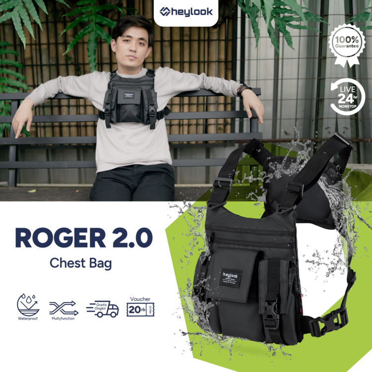 Jual HEYLOOK Official - Chest Bag Roger 2.0 Waterproof Anti Air Tas ...