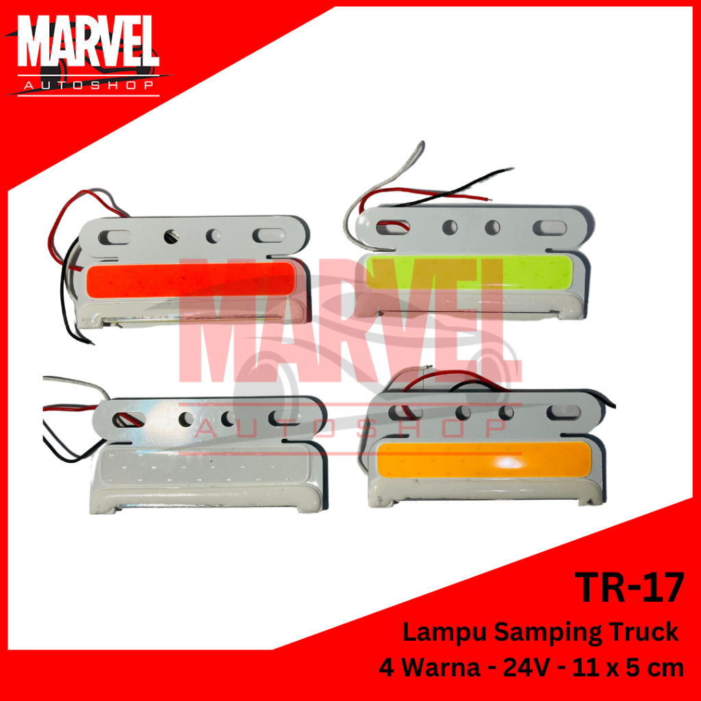 Jual LAMPU LED SAMPING BAK TRUCK TRUK TIPIS FLAT 12V / 24V 24 VOLT ...