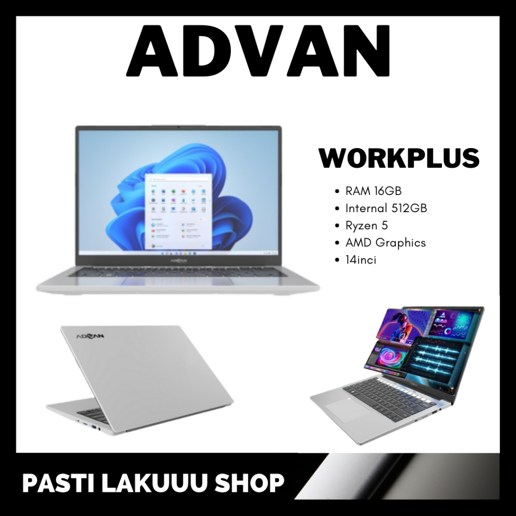 Jual ADVAN LAPTOP WORK PLUS AMD Ryzen 5 6600H 14'' FHD IPS 16Gb 512Gb ...