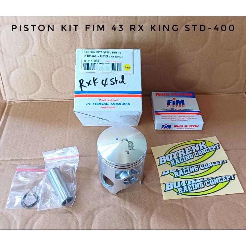 Jual PISTON KIT SEHER SET FIM 43 RX KING RXKING RXK PIN 16 UKURAN STD ...