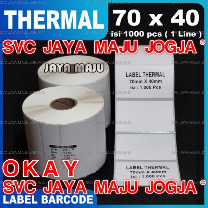 Jual [ OKAY ] 70 X 40 - 1 LINE THERMAL - FACE OUT - ISI 1.000 PCS ...