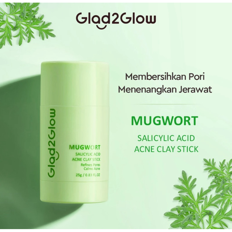 Jual Glad2Glow Real Mugwort Salicylic Acid Acne Control Clay Mask Stick | Shopee Indonesia