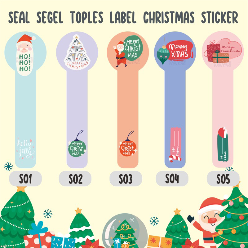 Jual Cetak Label Stiker Pengaman Kemasan Toples Natal CHROMO ( Seal ...