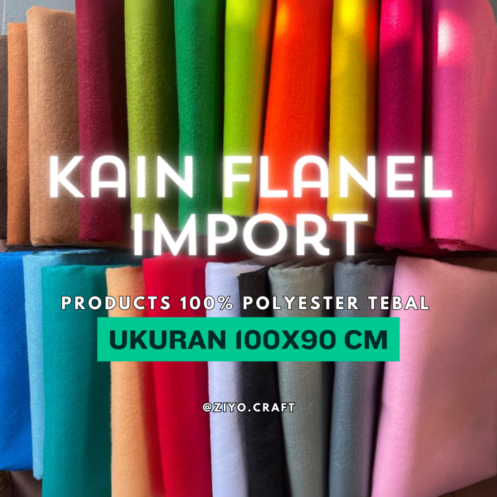 Jual Kain Flanel Meteran 100cm x 90cm Bahan Polyester untuk Kerajinan ...