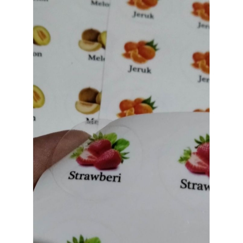 Jual sticker bulat/ sticker rasa /sticker transparan 2cm | Shopee Indonesia