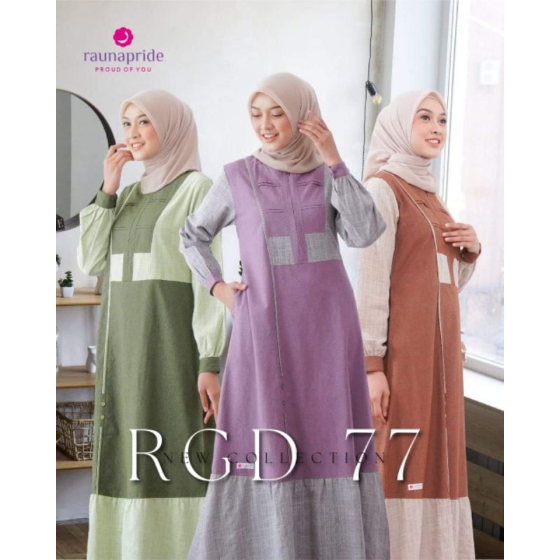 Jual GAMIS RAUNA RGD 77 GREEN PURPLE BROWN | Gamis Rauna terbaru RGD 77 ...