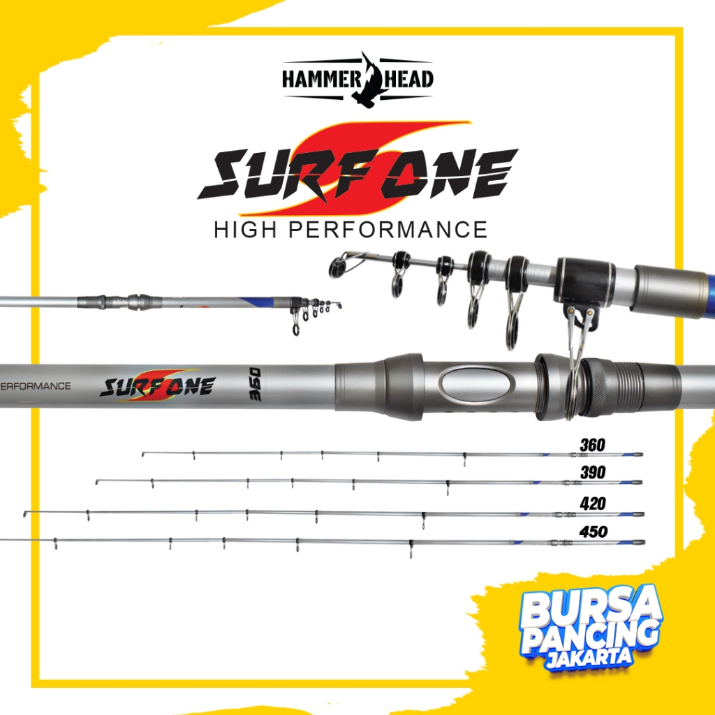 Jual HAMMERHEAD Joran Spinning SURF ONE 390cm - 420cm Carbon Joran Surf ...
