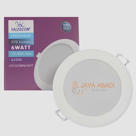 Jual Lampu downlight Led valescom 6w 6watt inbow bulat cahaya putih super bright | Shopee Indonesia