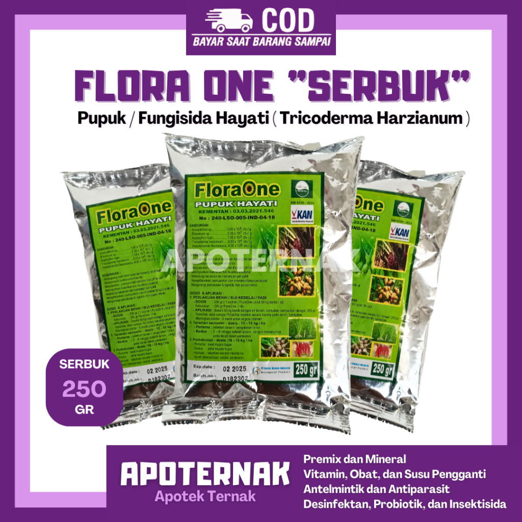 Jual PUPUK FLORA ONE 250 gr | Pupuk Hayati Tricoderma Atasi Busuk Akar dan Buah | Fungisida ...