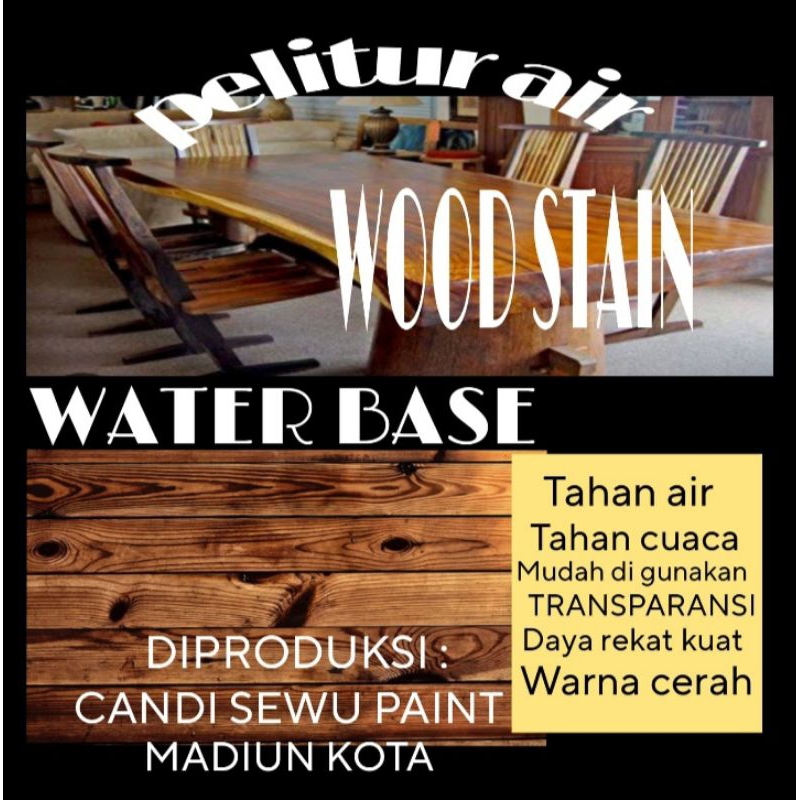 Jual PELITUR KAYU AIR //WOOD COATING // WATER BASED //250 ML & 500 ML ...