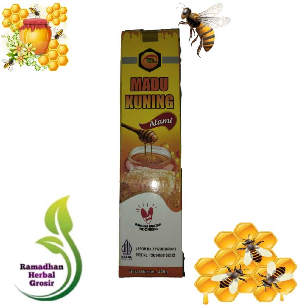 Jual Madu Kuning Alami AMK | AMK Alami Madu Kuning 470G | Shopee Indonesia