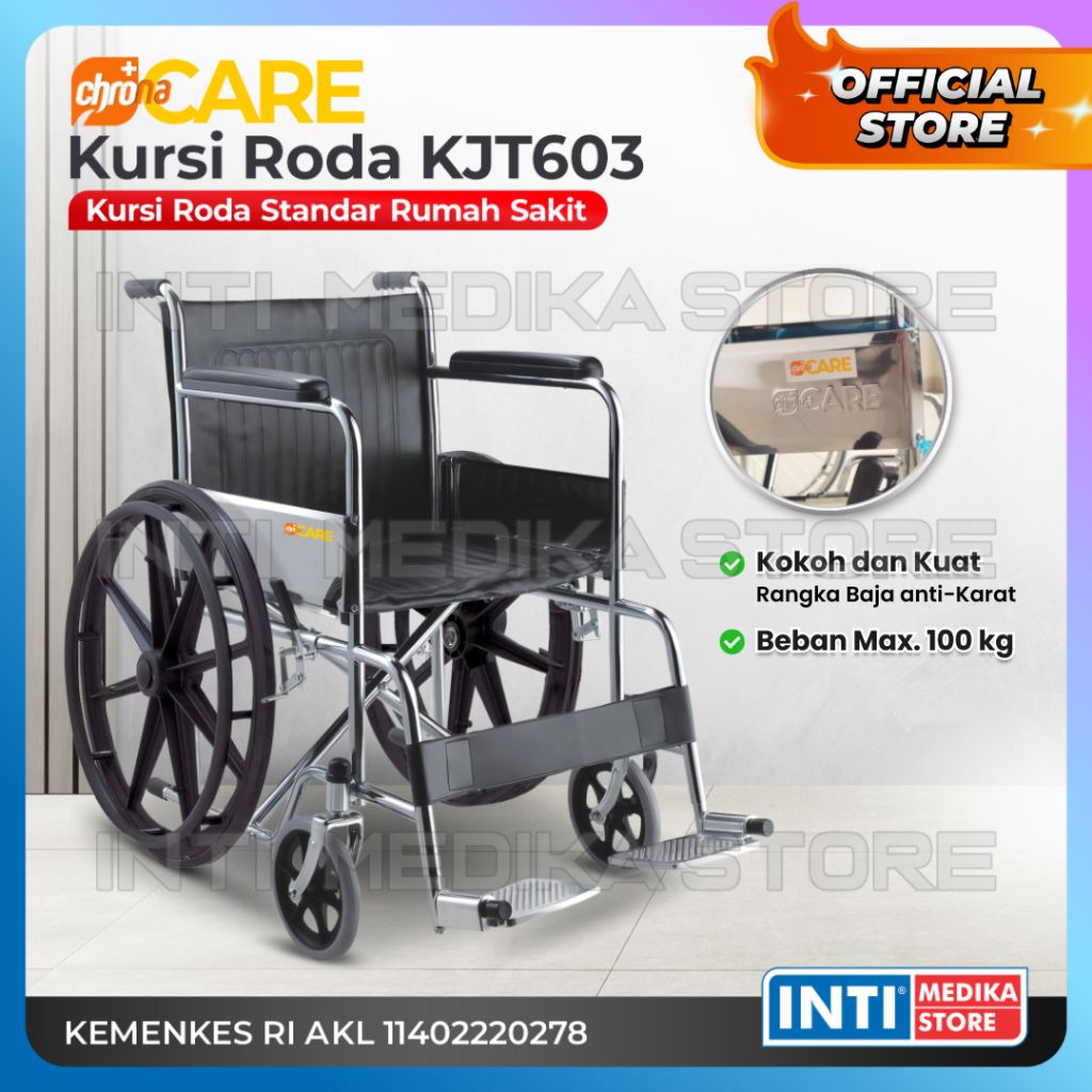 Jual CHRONA CARE - Kursi Roda STANDAR Rumah Sakit KJT603 Wheelchair ...