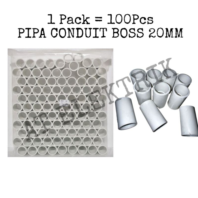 Jual ( Harga 1 Pack = 100 Pcs ) Sock Pipa Conduit BOSS 20MM / Sambungan ...