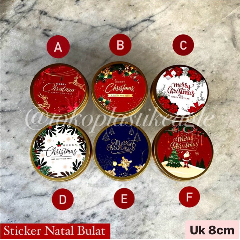 Jual (isi 10pcs) [CHRISTMAS EDITION] Sticker Natal Bulat Uk 8cm ...