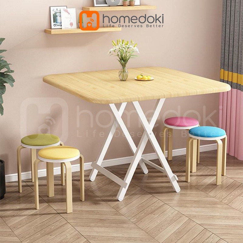 Jual Homedoki Meja Lipat Ukuran 80x80x75 / Meja Lipat minimalis / Meja Lipat Kayu / Meja Makan ...