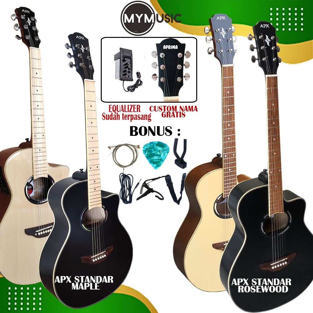 Jual Gitar akustik Elektrik apx bonus lengkap FREE PACKING KAYU | Shopee Indonesia