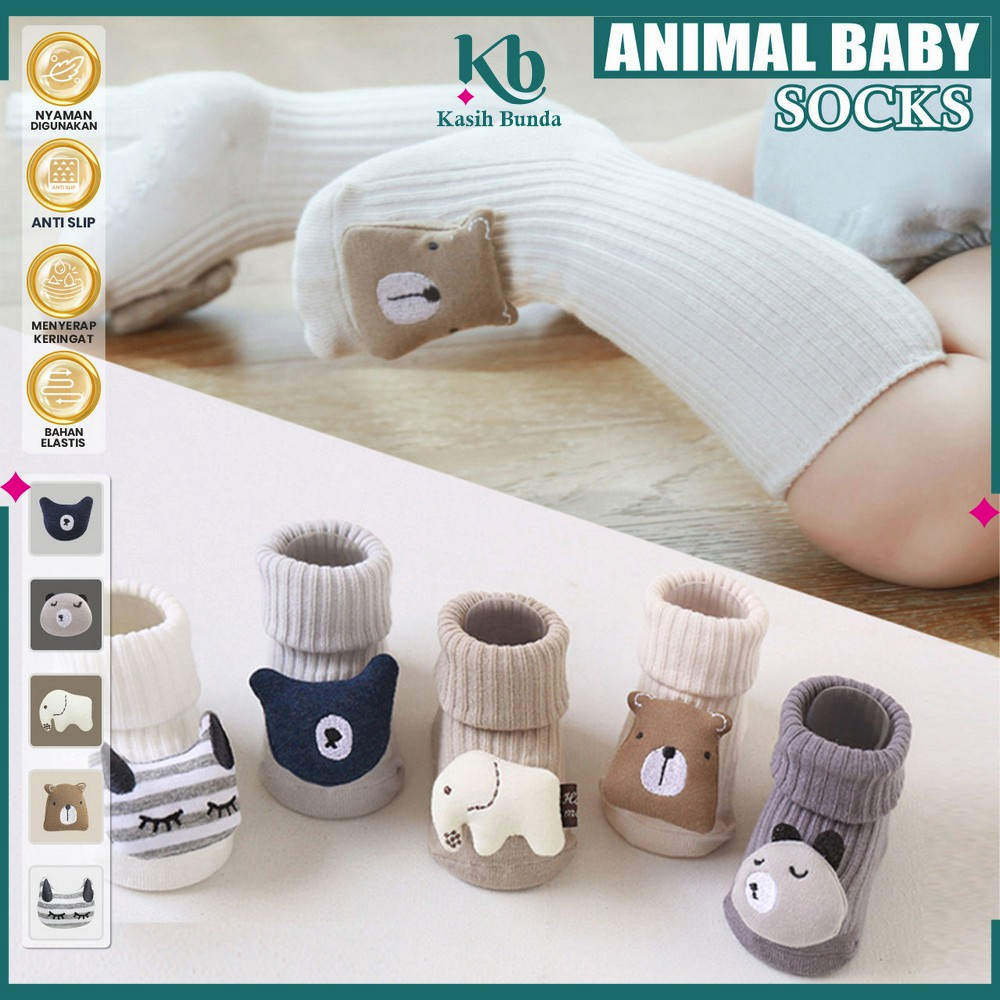 Jual Baby Socks Kaos Kaki Bayi Panjang Motif Boneka 3D / Kaus Kaki Anak Bayi Anti Slip Motif ...