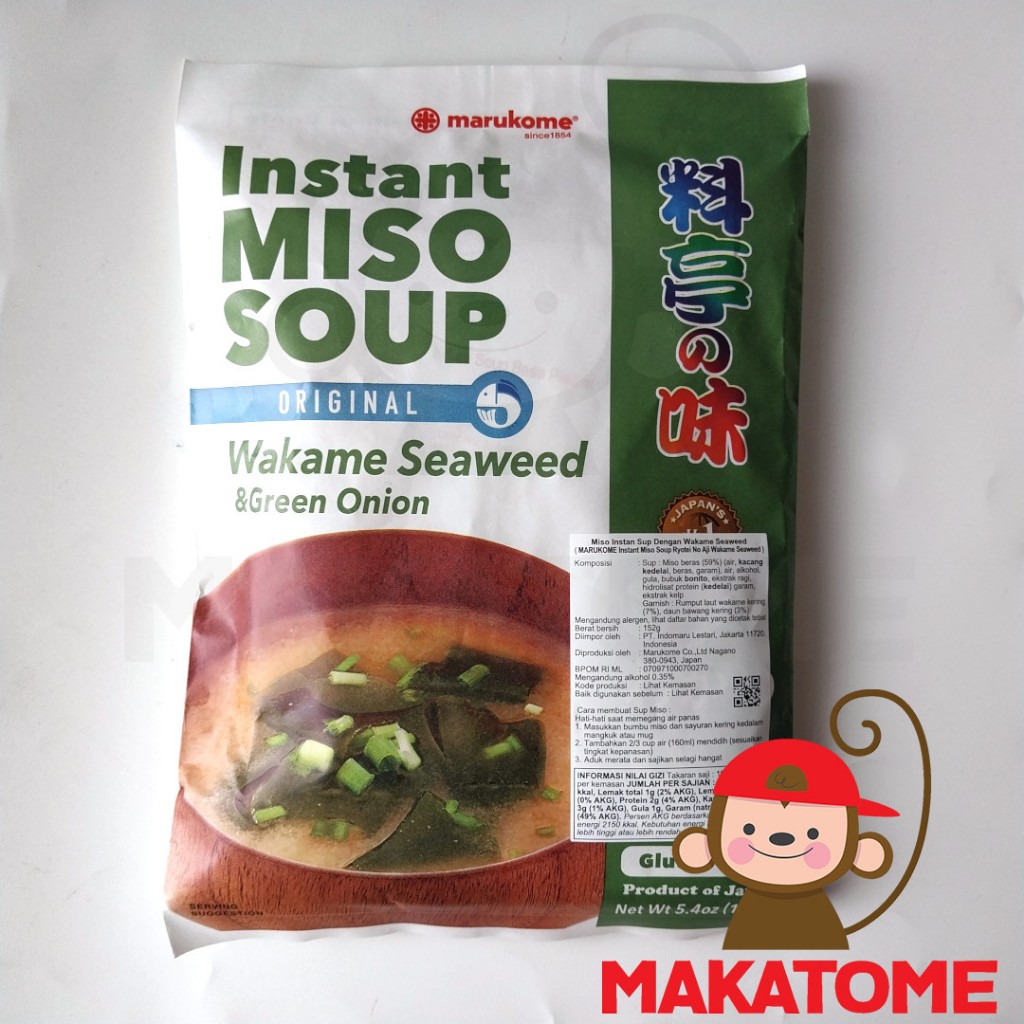 Jual Marukome Instant Miso Soup Ryotei WAKAME SEAWEED GREEN ONION isi 8 ...