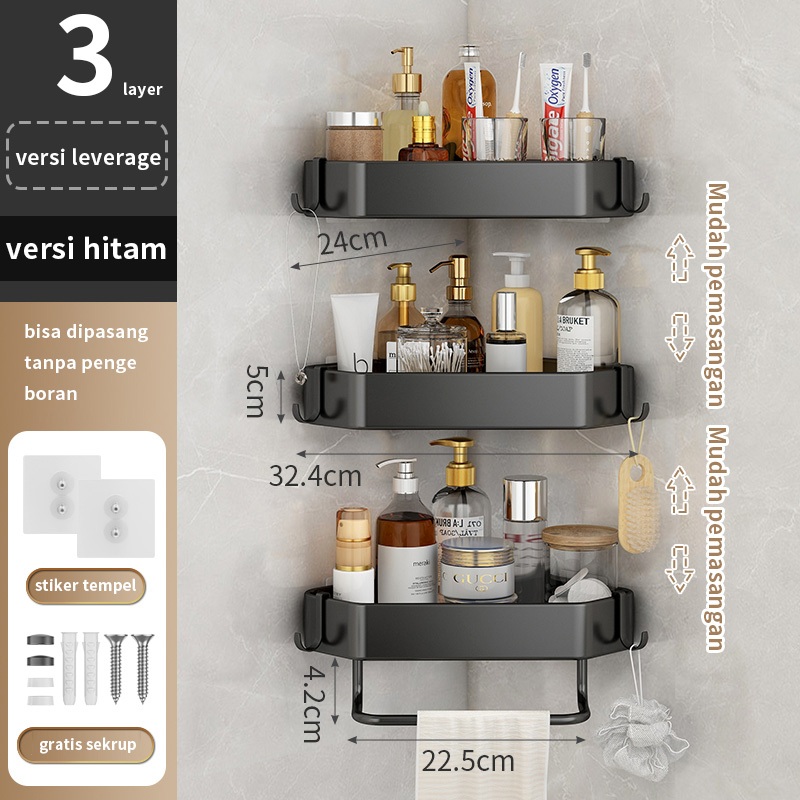 Jual Rak Kamar Mandi/Rak Handuk Yang Dipasang Di Dinding/Rak Sudut ...