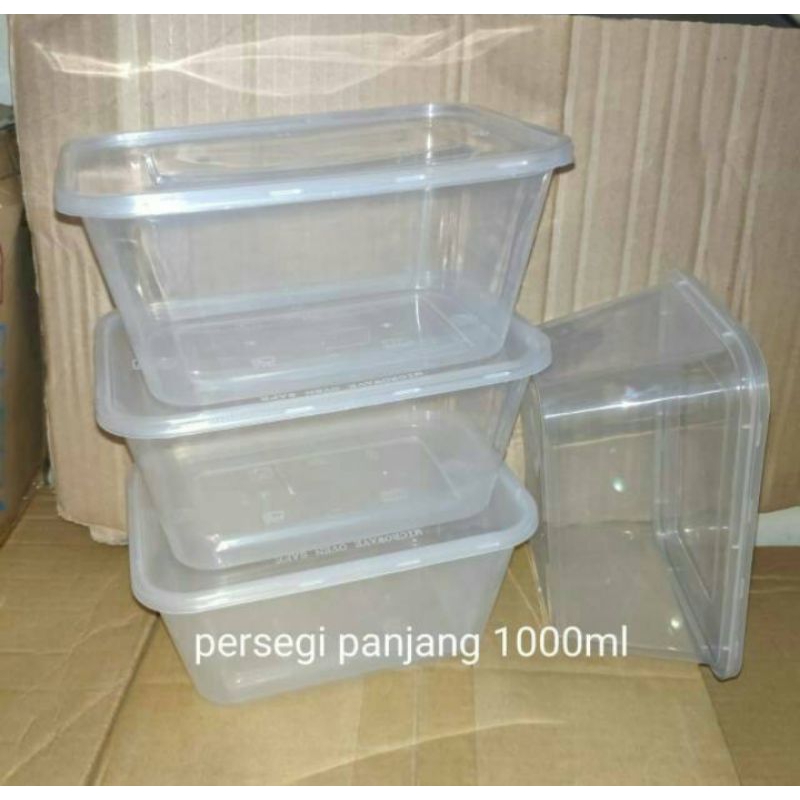 Jual Kotak Makan Panjang 1000Ml- Box Thinwall food Container isi 25pcs | Shopee Indonesia
