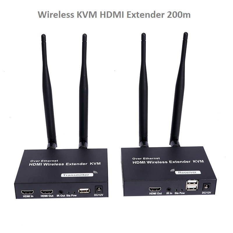 Jual Wireless HDMI KVM Extender 200m Full HD Video Transmitter up to 4 ...