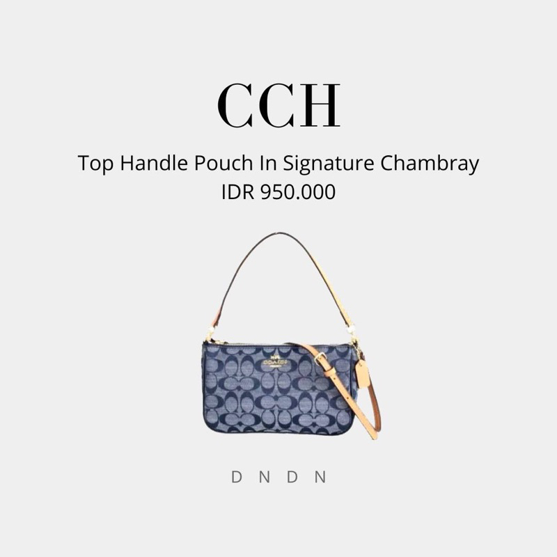 Jual Top Top Handle Pouch In Signature Chambray | Shopee Indonesia