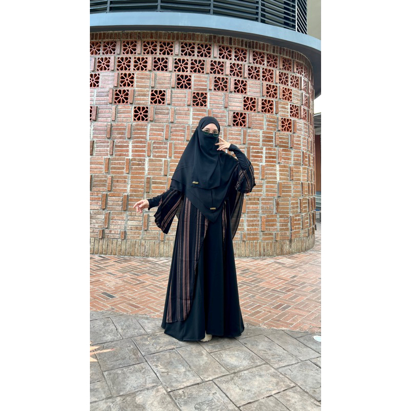 Jual TERBARU ABAYA KHALIFA gamis hitam abaya HIKMAT ori alnoor niqob ...