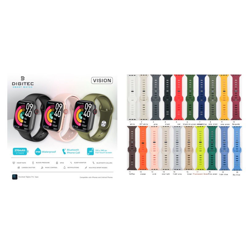 Jual SS Tali Strap Jam Tangan Untuk Smart Watch Digitec Vision ...