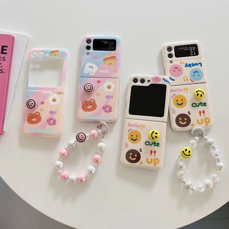 Jual NEW Cute Case Happy Face Emoji Smile Bear Lucky Emote With Chain ...