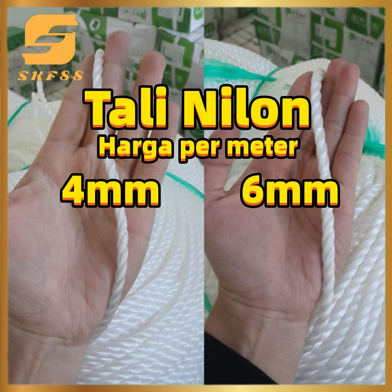 Jual Tali nilon putih 4mm 6mm Tali Tambang Kecil Nilon Nylon Rope ...