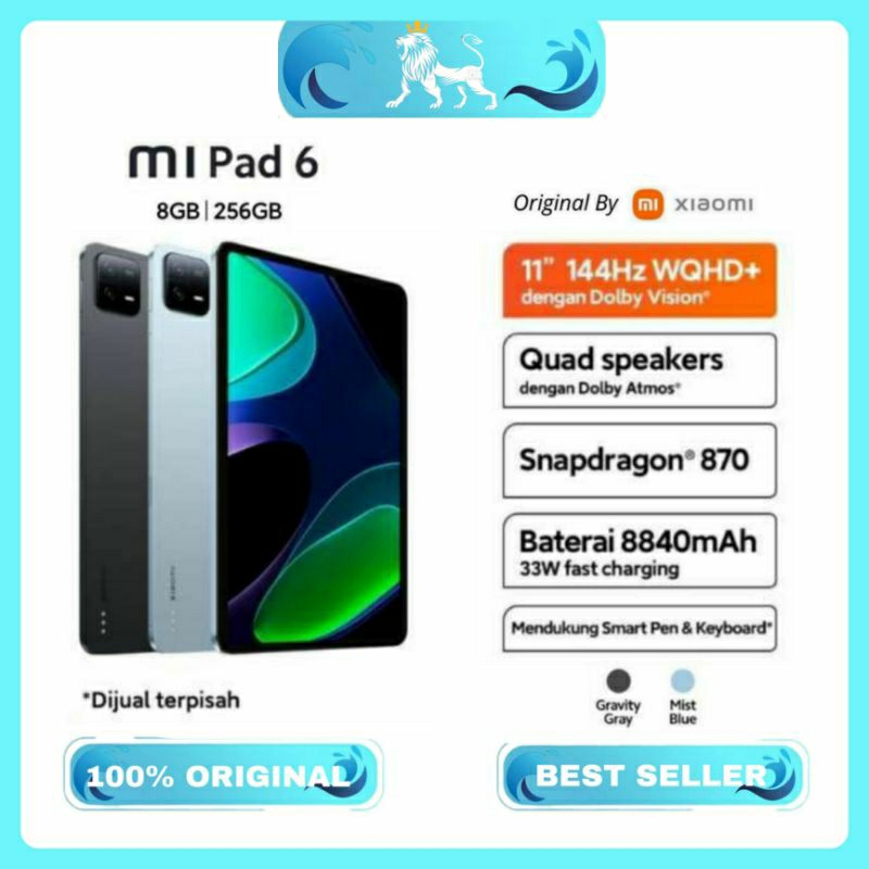 Jual Xiaomi Mi Pad 6 Tablet 8gb/256gb Snapdragon 870 layar 11" WQHD+ Display (Garansi Resmi ...