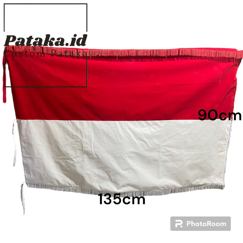 Jual Bendera Pataka Indonesia 90x135 Full Rumbai Beludru (Ready ...