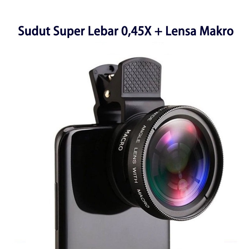 Jual Lensa Hp Lensa Super Wide 0,45xangle Lens Macro Smartphone ...