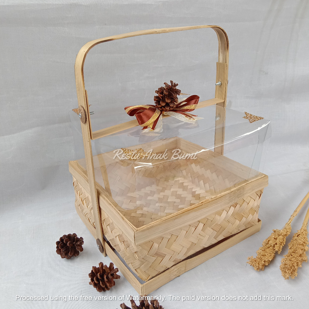 Jual NEW PRODUCT Besek Mika Tinggi Tenteng Pita Ukiran Emas| box ...