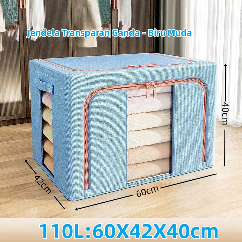 Jual 66L/110L kotak penyimpanan tahan lembab storage box pakaian ...