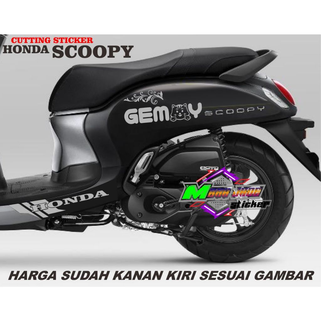 Jual Sticker Cutting Gemoy Honda scoopy/sticker cutting scoopy | Shopee ...
