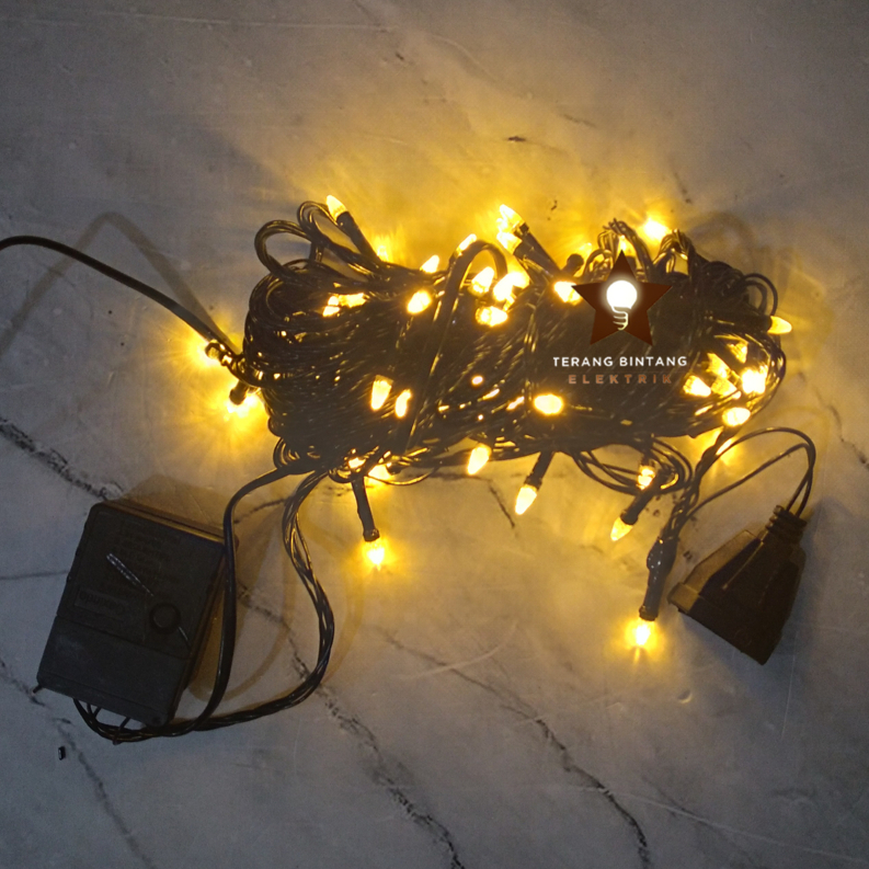Jual Lampu natal led tumblr kabel hitam warna M,B,P,H,WARM WHITE 100 ...