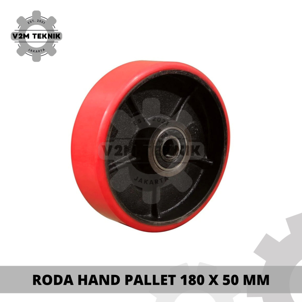 Jual Roda Hand Pallet PU 180 x 50 MM / Roda Hand Lift Poly Urethane ...