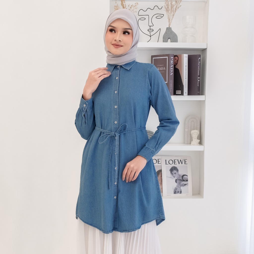 Jual GIYOMI ID - Livy Tunic / Tunik Wanita / Tunik Bahan Denim / Baju ...