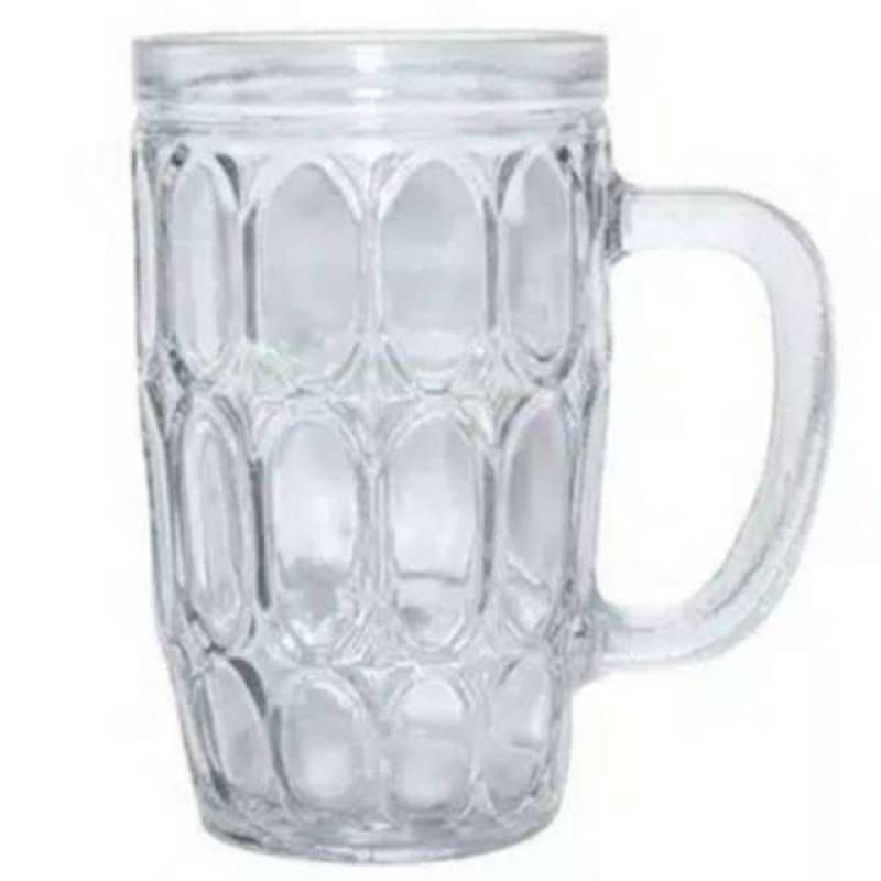 Jual GELAS KACA GAGANG MOTIF JEMPOL 6 PCS / GELAS KACA GAGANG MOTIF BIR 6 PCS / GELAS ES TEH ...