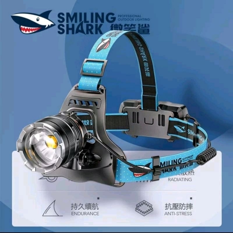 Jual SENTER KEPALA LED SMILING SHARK K225B - SENSOR DAN ZOOM | Shopee ...