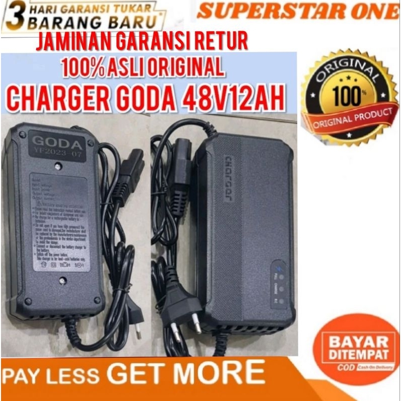 Jual charger goda charger GODA casan sepeda listrik 48v12ah original ...